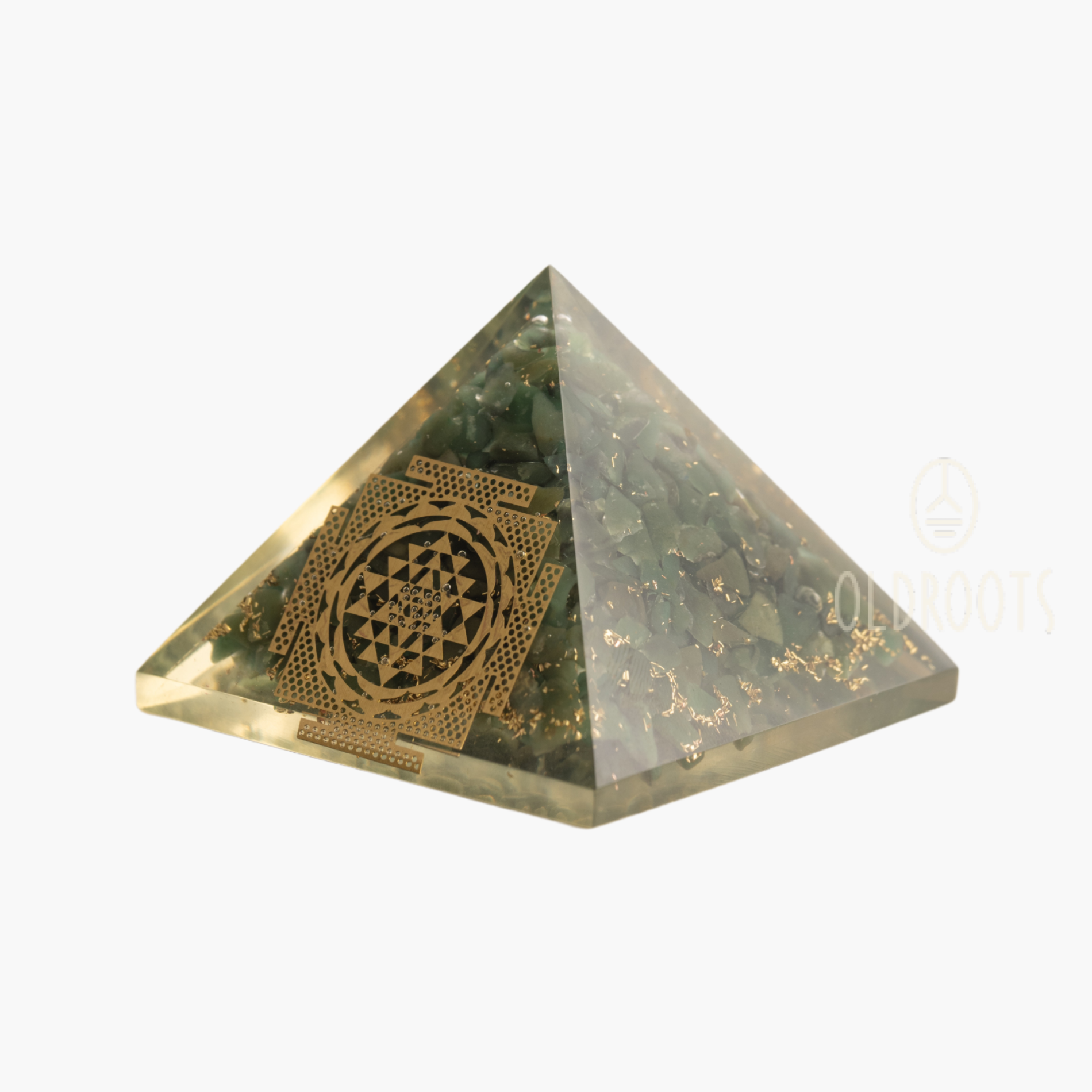 Green Mica Shree Yantra Plate Vastu Correction Orgone Pyramid » Old Rootes